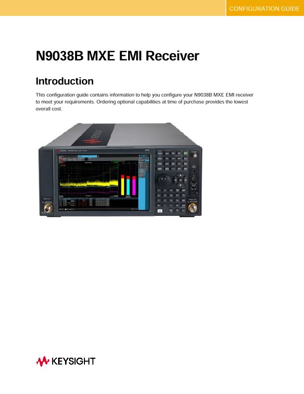 N9038B MXE EMI Receiver PDF Asset Page | Keysight